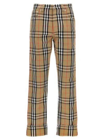 Burberry Beige Check Pants | ModeSens
