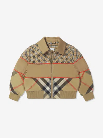 Burberry Kids' Boys Check Liam Jacket 10 Years Beige By Childsplay ...