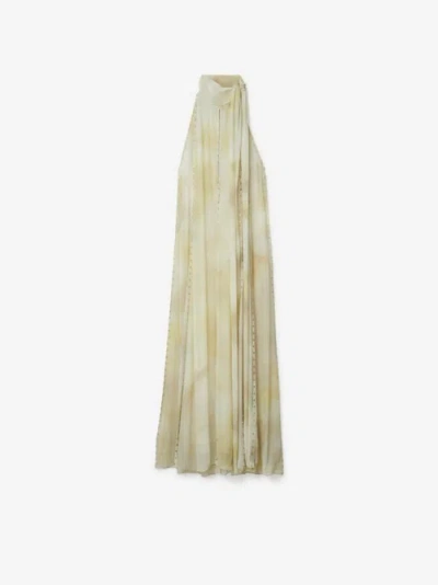 Burberry Camouflage Crepe Dress In Plaster | ModeSens