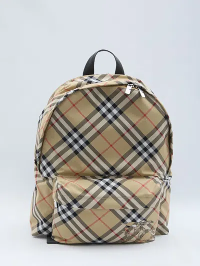 Burberry Check Backpack In Sand | ModeSens
