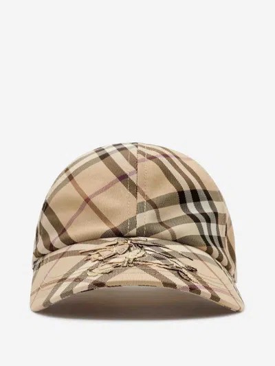 Burberry Check Baseball Cap In Beige | ModeSens
