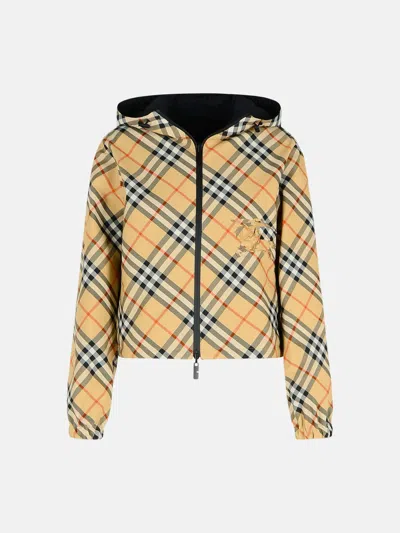 Burberry 'check' Beige Polyester Jacket | ModeSens