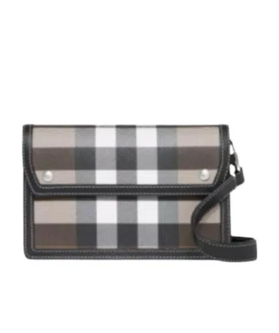 Burberry Check-print Shoulder Bag In Black | ModeSens