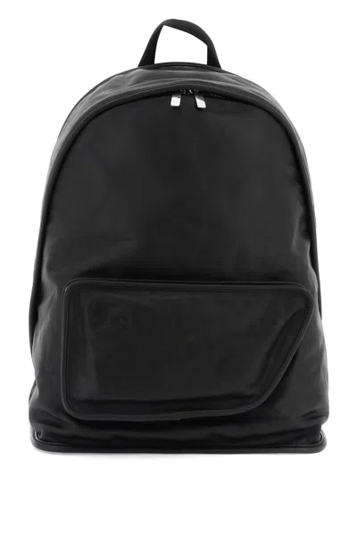 Burberry 'crinkled Leather Shield Backpack In Black | ModeSens