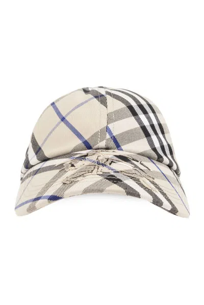 Burberry Equestrian Knight Motif Vintage Check Baseball Cap In Lichen | ModeSens