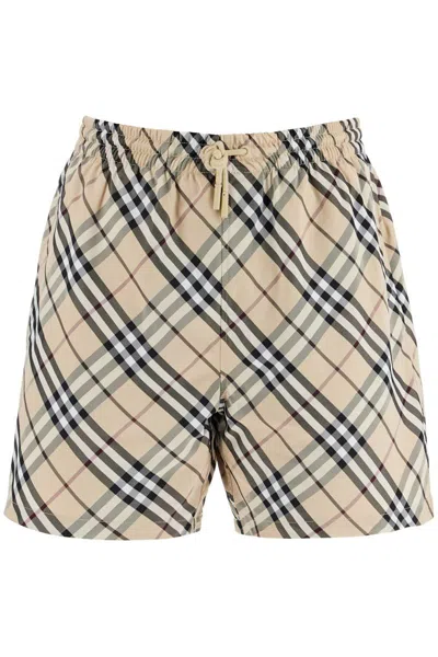 Burberry Men's Bermuda Beach Shorts With Drawstring Waist In Cream ...