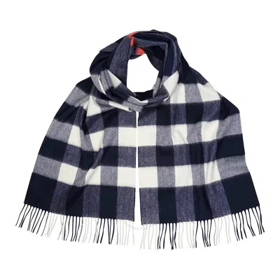 Burberry Giant Exploded Navy Check Cashmere Scarf In Grey | ModeSens