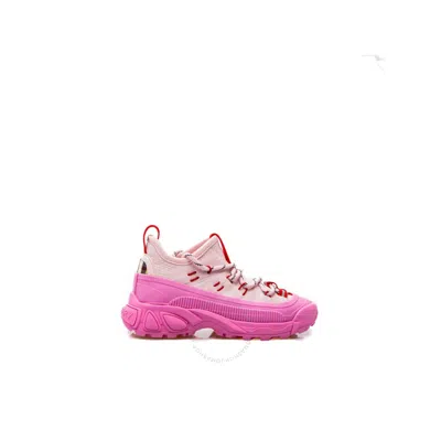 Burberry K1-mini Arthur Knit Embossed Logo Sneakers In Pink | ModeSens