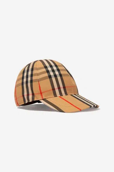 Burberry Kids Check Baseball Cap In Brown | ModeSens