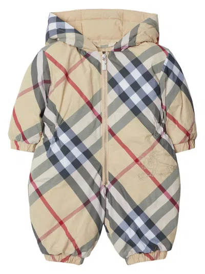 Burberry Kids Check Puffer Suit (1-12 Months) In Beige | ModeSens