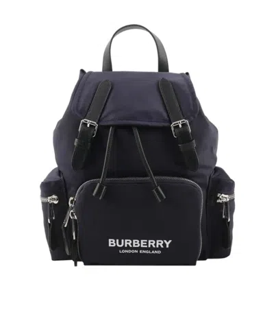 Burberry Logo Drawstring Backpack In Blue | ModeSens