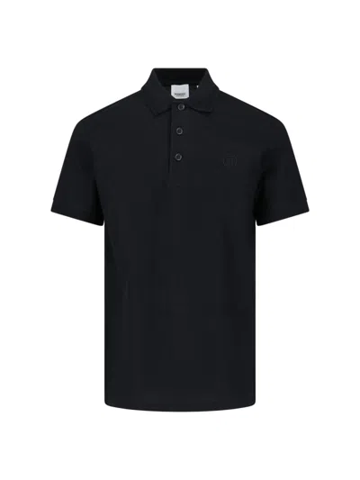 Burberry Logo Polo Shirt In Black | ModeSens
