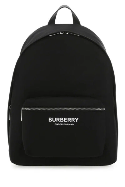 Burberry Man Black Econyl And Leather Backpack | ModeSens