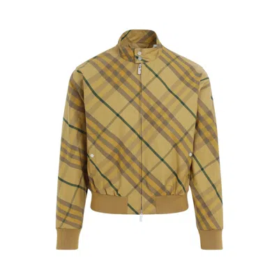 Burberry Cotton Bomber Jacket In Yellow | ModeSens