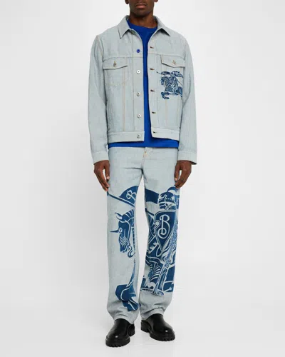 Burberry Men's Ekd Denim Jacket In Denim Blue | ModeSens