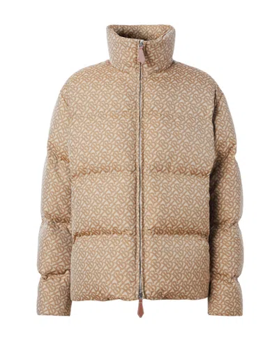 Burberry Monogram Motif Puffer Jacket In Nude | ModeSens