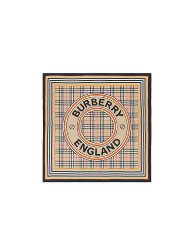 Burberry Montage Print Square Scarf In Brown | ModeSens