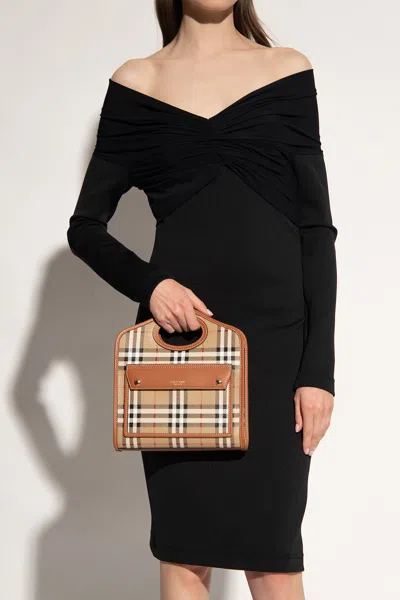 Burberry ‘pocket Mini' Shoulder Bag In Beige | ModeSens
