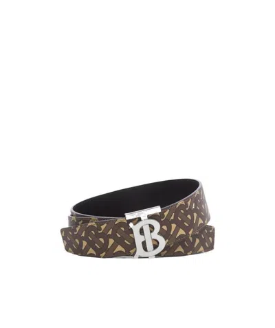 Burberry Reversible Monogram Print Belt In Black | ModeSens