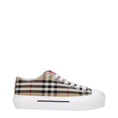 Burberry Sneakers Woman Fabric Beige | ModeSens