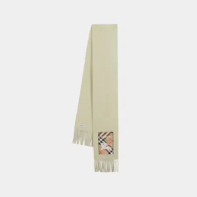Burberry Solid Label Scarf In White | ModeSens