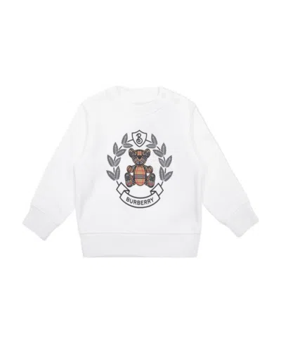 Burberry Thomas Bear-motif Cotton Jumper In White | ModeSens