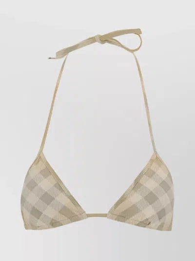 Burberry Triangle Cups Herringbone Tartan Swimsuit Top | ModeSens