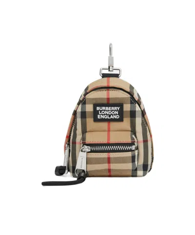 Burberry Vintage Check Backpack Key Charm In Multicolor | ModeSens