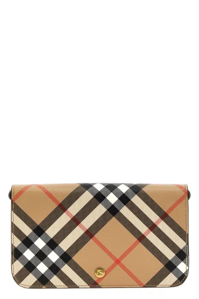 Burberry Women Wallet On Chain Check In Cream | ModeSens