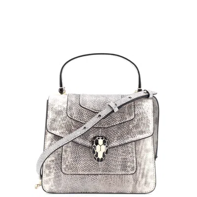 Bvlgari Serpenti Forever Top Handle Bag Karung Small In Metallic | ModeSens