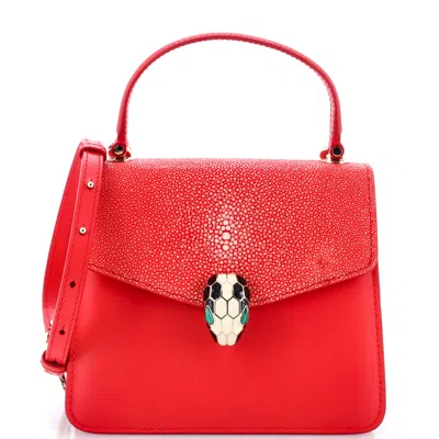 Bvlgari Serpenti Forever Top Handle Bag Leather And Stingray Small In ...