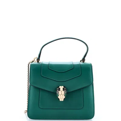 Bvlgari Serpenti Forever Top Handle Bag Leather Small In Green | ModeSens