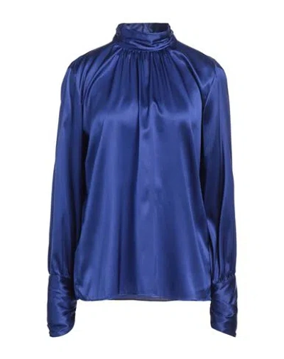 Caliban Woman Top Blue Size 8 Silk, Elastane | ModeSens