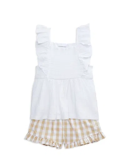 Calvin Klein Jeans Est.1978 Babies' Little Girl's 2-piece Smocked Dress ...