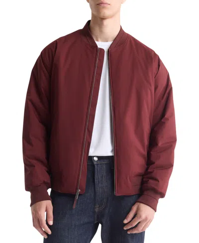 Calvin Klein Men's Hero Long-sleeve Bomber Jacket In Black Beauty ...