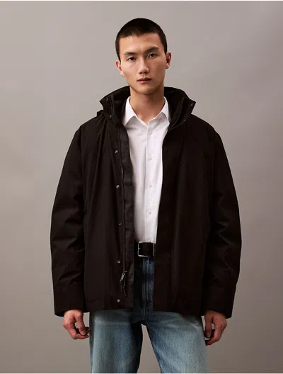 Calvin Klein Men's Melange Tech Puffer Jacket In Black | ModeSens