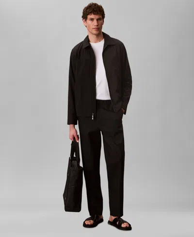 Calvin Klein Men's Seersucker Blouson Jacket In Black | ModeSens
