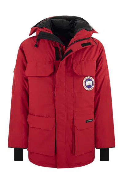 Canada Goose Hooded Long-sleeved Down Jacket In Red | ModeSens