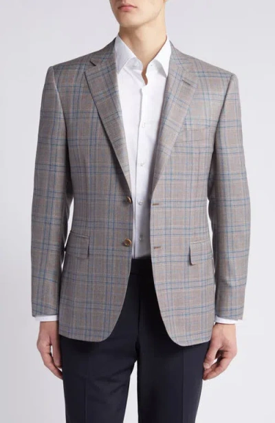 Canali Siena Regular Fit Plaid Wool & Silk Blend Sport Coat In Beige ...