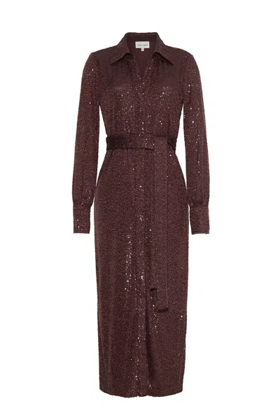 Cara Cara New York Margaret Dress In Rum Raisin Sequin | ModeSens
