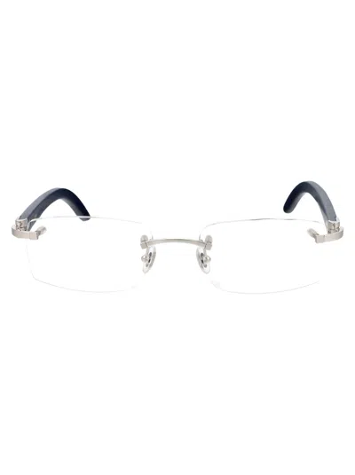 Cartier Ct0052o Glasses In 007 Silver Blue Transparent | ModeSens