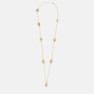 Pre-owned Cartier Love Interlocking Loops 18k Yellow Gold Long Necklace ...