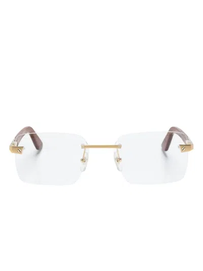 Cartier Rimless Rectangle-frame Glasses In White | ModeSens