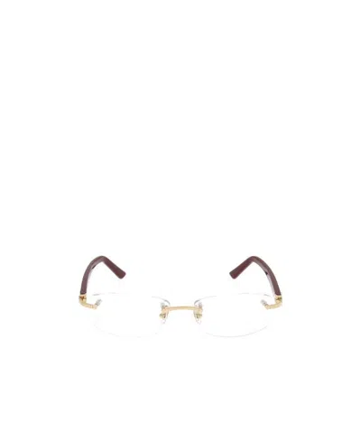 Cartier Rimless Rectangular Optical Glasses In White | ModeSens