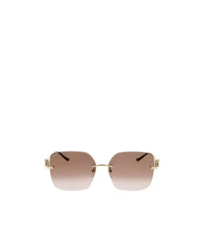 Cartier Rimless Square-frame Sunglasses In Gold | ModeSens