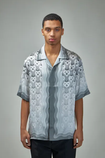 Casablanca Short Sleeve Cuban Collar Shirt Gradient Heart Monogram In ...