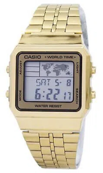 Pre-owned Casio Digital World Map Alarm Timer Stopwatch A500wga-9df 30m ...