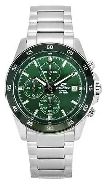 Pre-owned Casio Edifice Chronograph Stopwatch Green Dial Quartz Efr526d ...