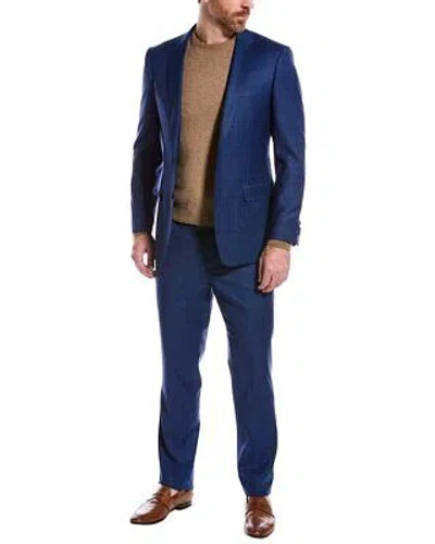 Pre-owned Cavalli Class 2pc Slim Fit Wool-blend Suit Men's In Blue ...