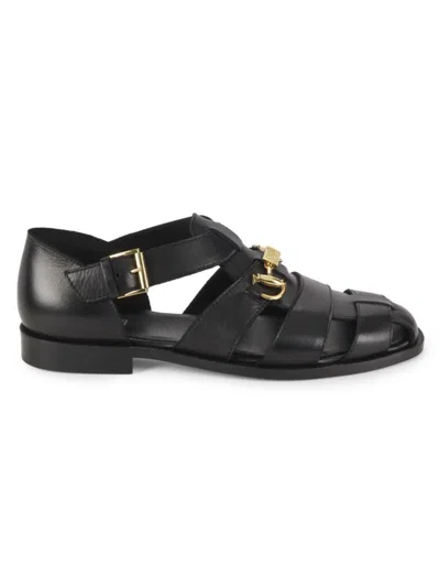 Cavalli Class By Roberto Cavalli Men's Logo Leather Fisherman Sandals ...